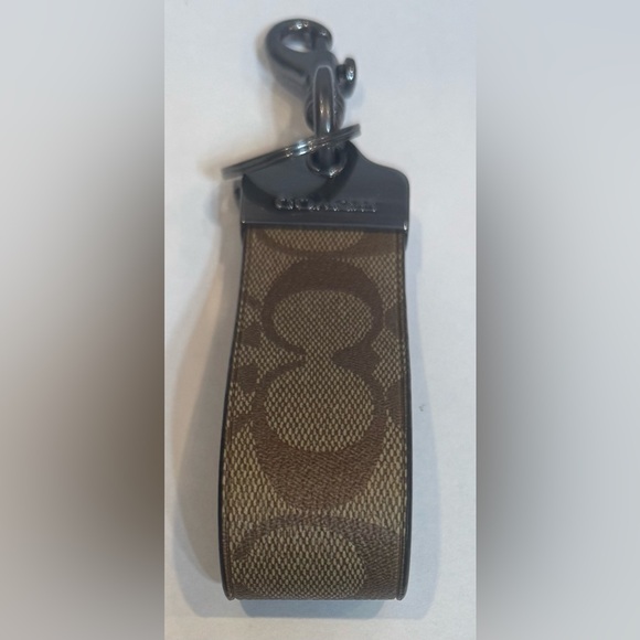 Coach | Accessories | Coach Signature Canvas Brown Keychain Attached ...
